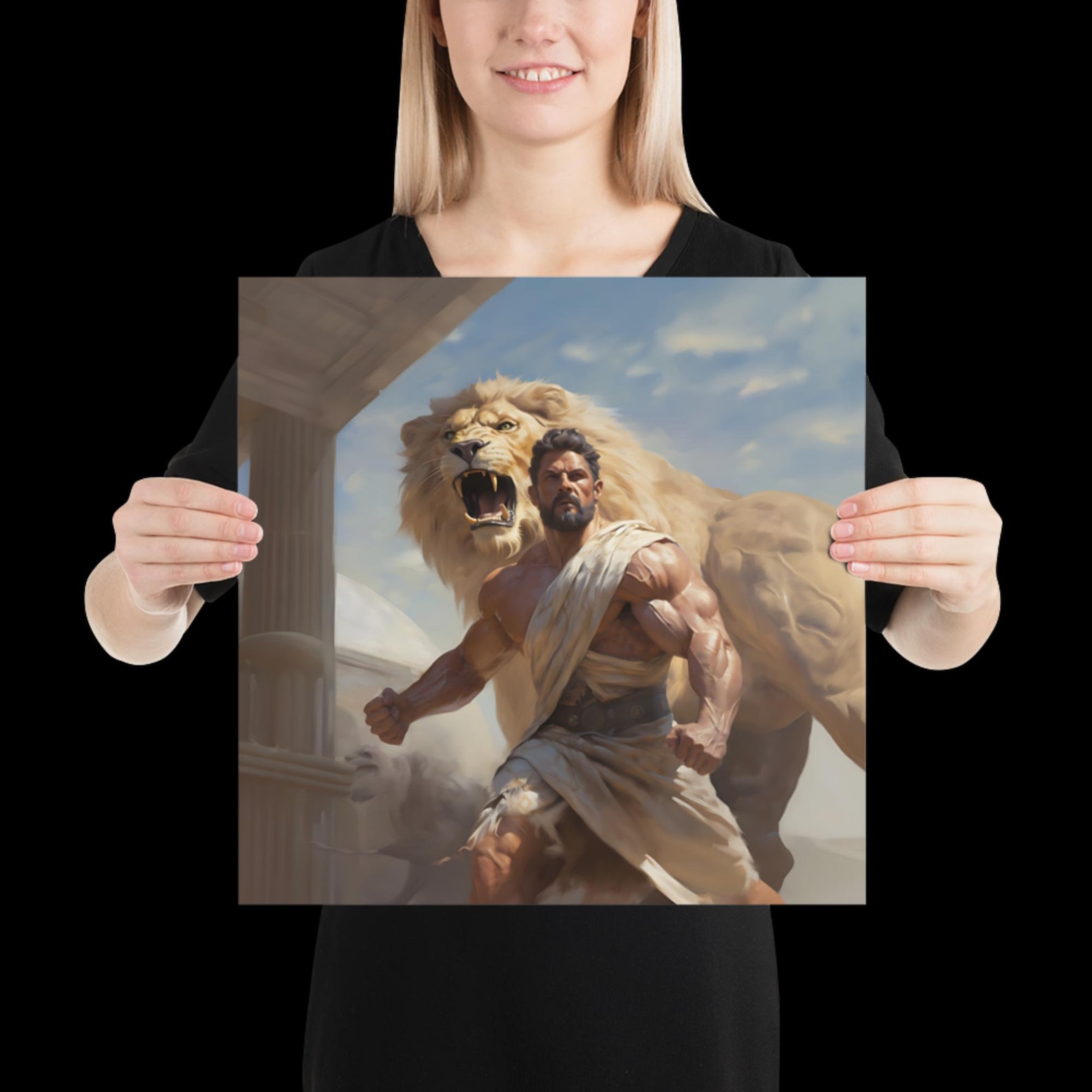 Hercules and the Lion - Series #2 Poster - Etsy