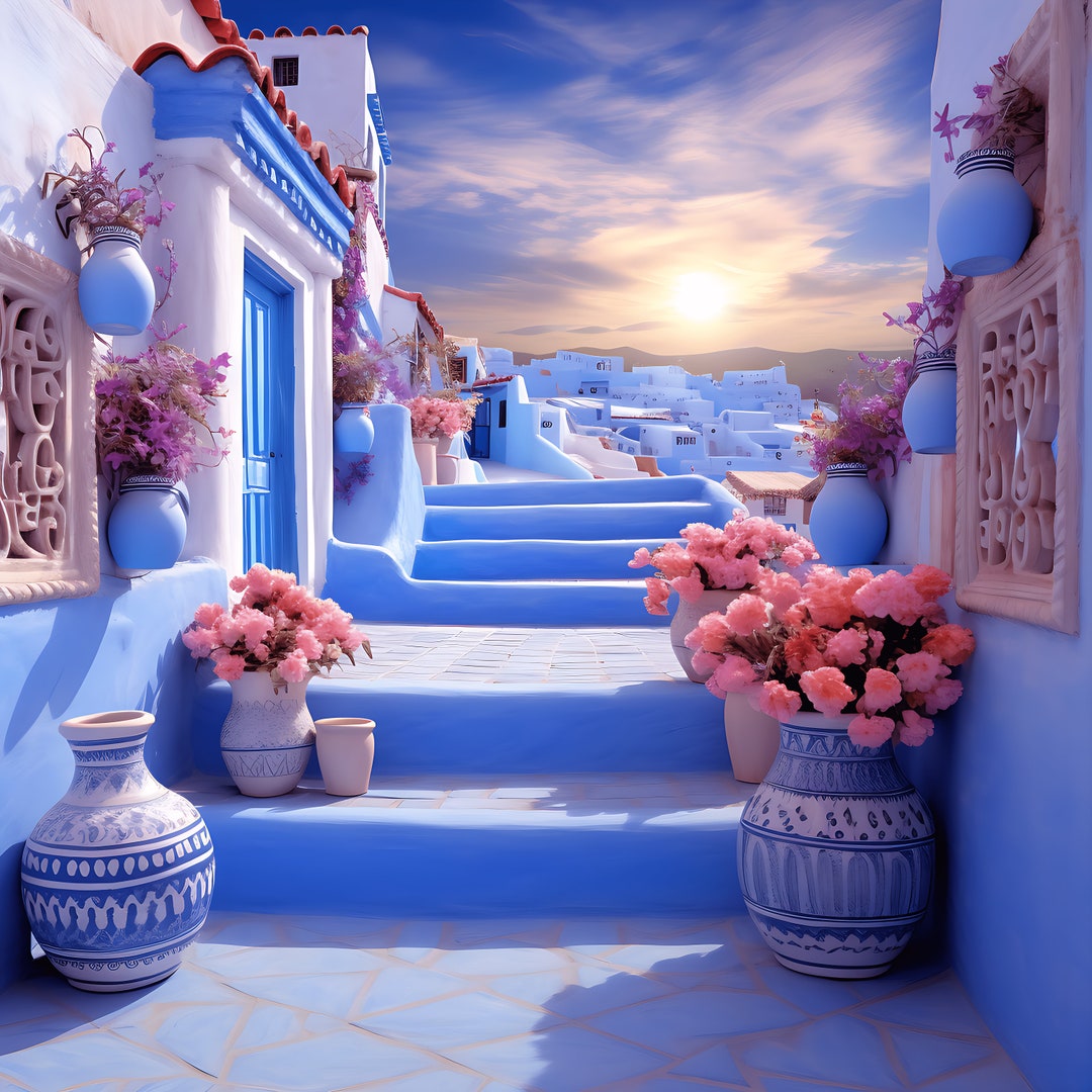 Morocco's Blue Pearl City Framed Art- Series 3 - Etsy