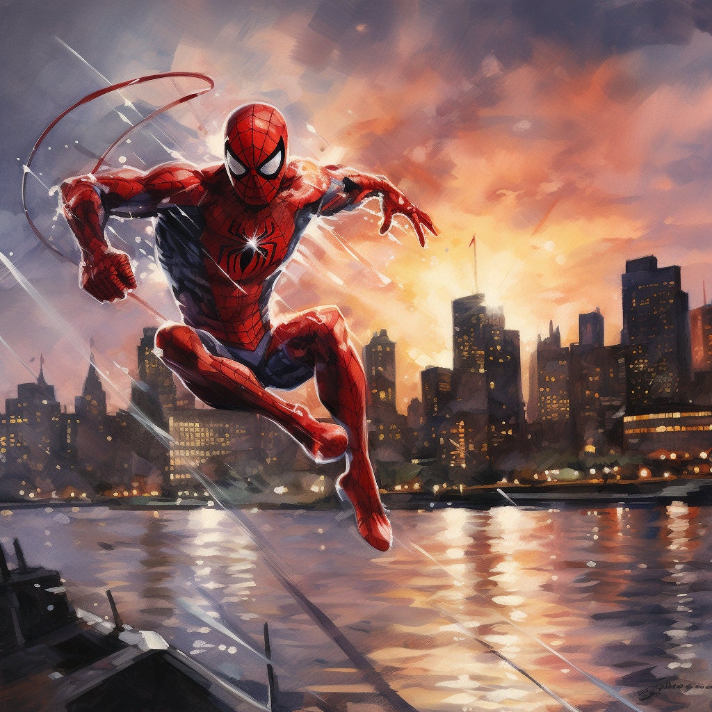 Spider Man Swings Thru New York City - Etsy
