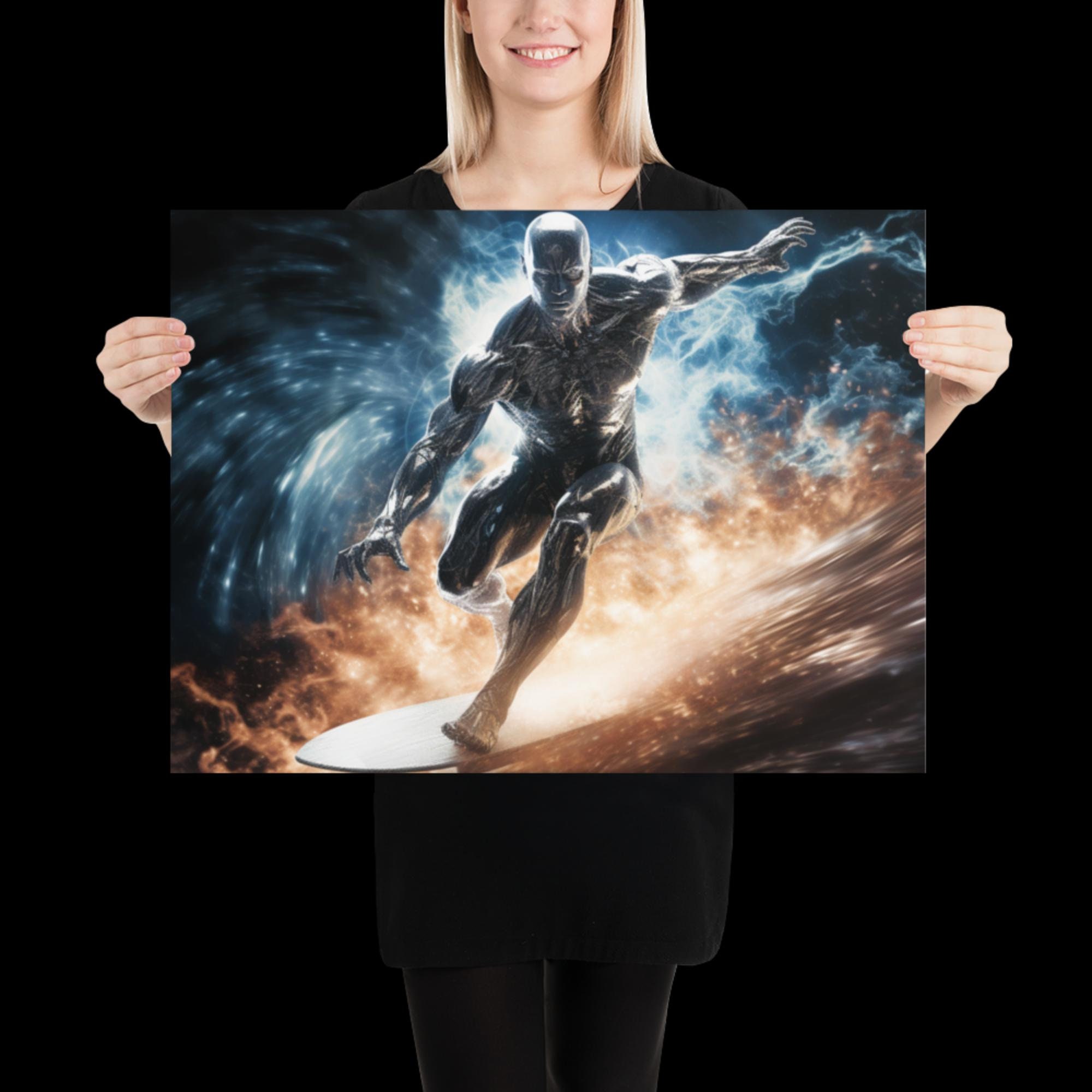 Cosmic Silver Surfer Superhero - Etsy