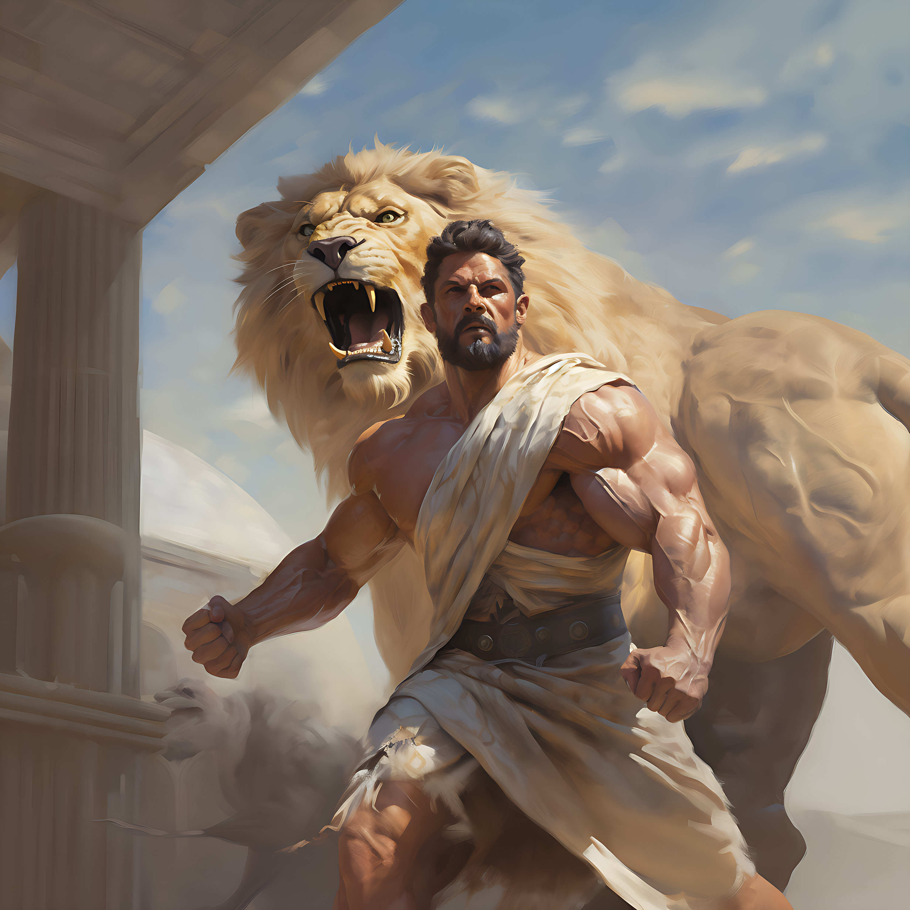 Hercules and the Lion Series 2 Poster - Etsy