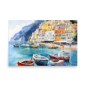 Positano Italy Watercolor Poster Series #4 - Etsy