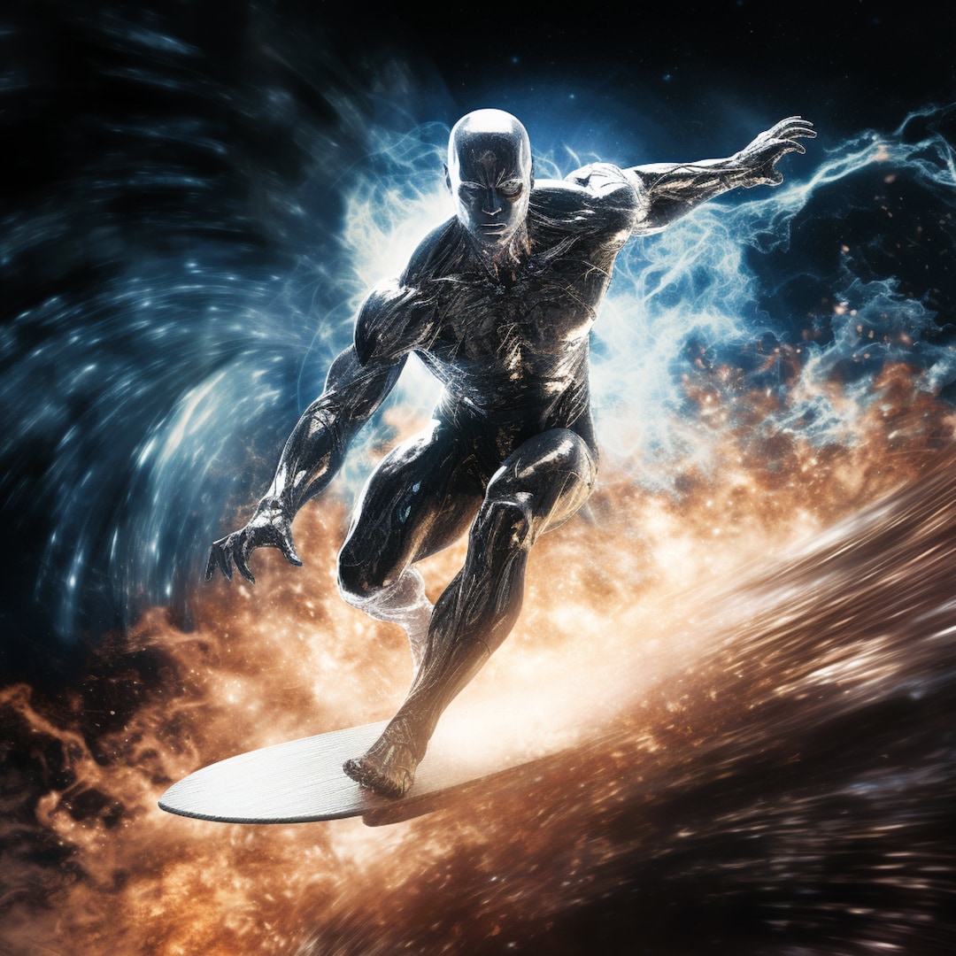 Cosmic Silver Surfer Superhero - Etsy