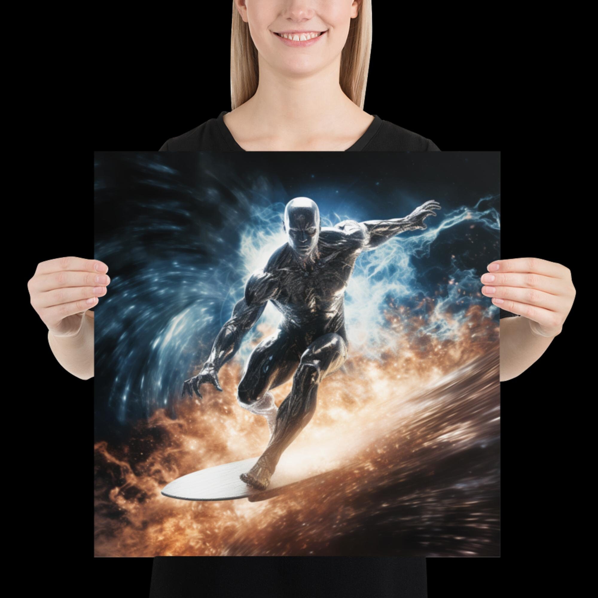Cosmic Silver Surfer Superhero - Etsy