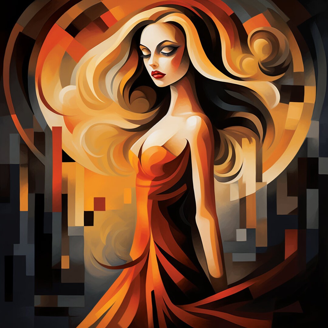 Abstract Cubism - Beautiful Woman With Attitude - HORIZONTAL Poster ...