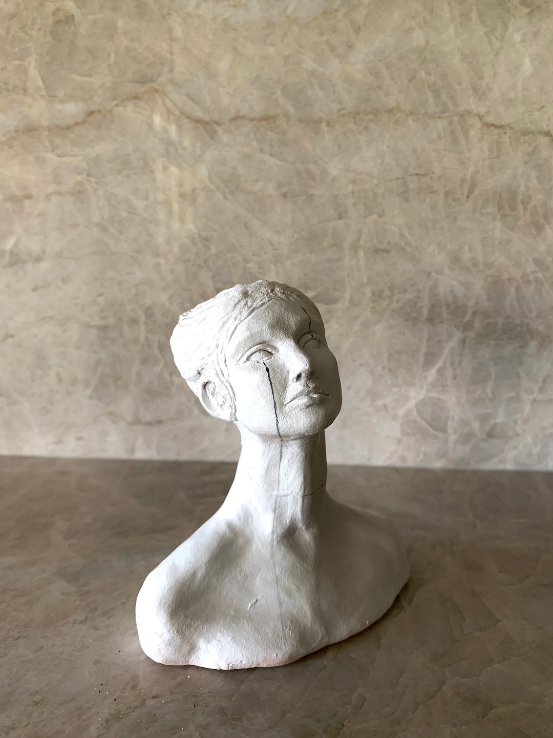 Female Bust Sculpture in White - Etsy