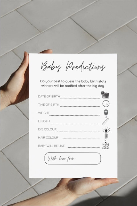 Printable Baby Shower Prediction Cards - Etsy