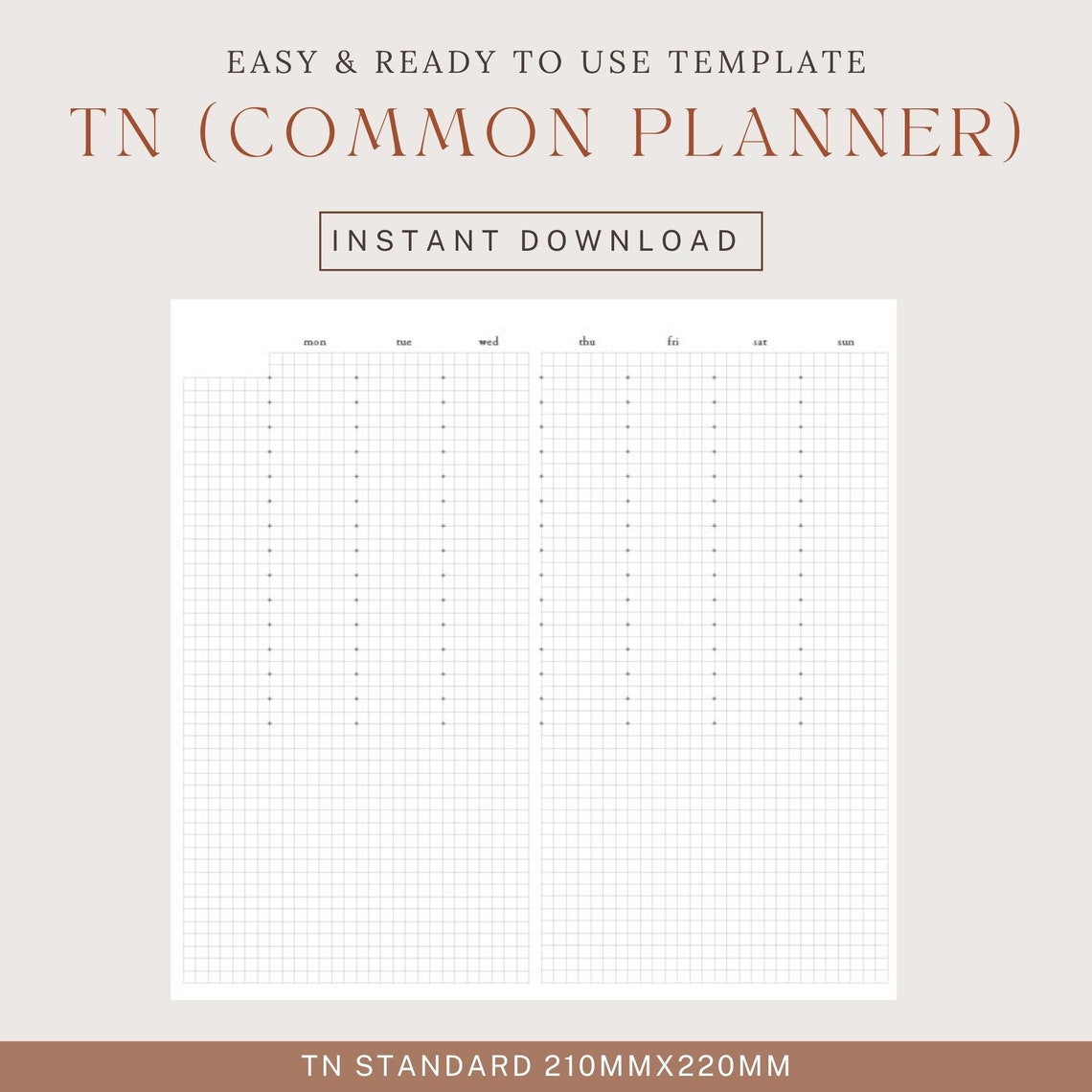 Common Planner Inspired TN STANDARD Insert - Etsy