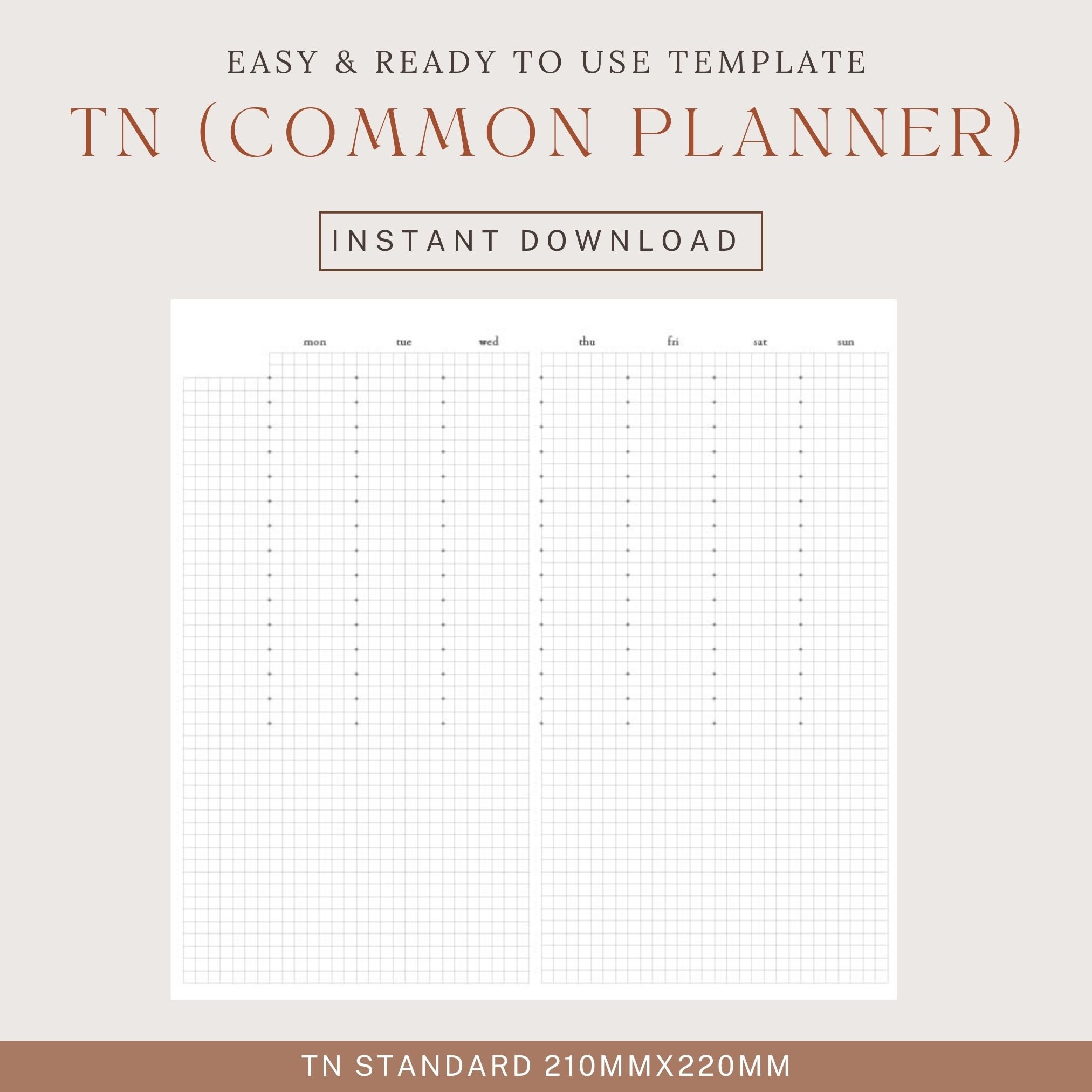Common Planner Inspired TN STANDARD Insert - Etsy