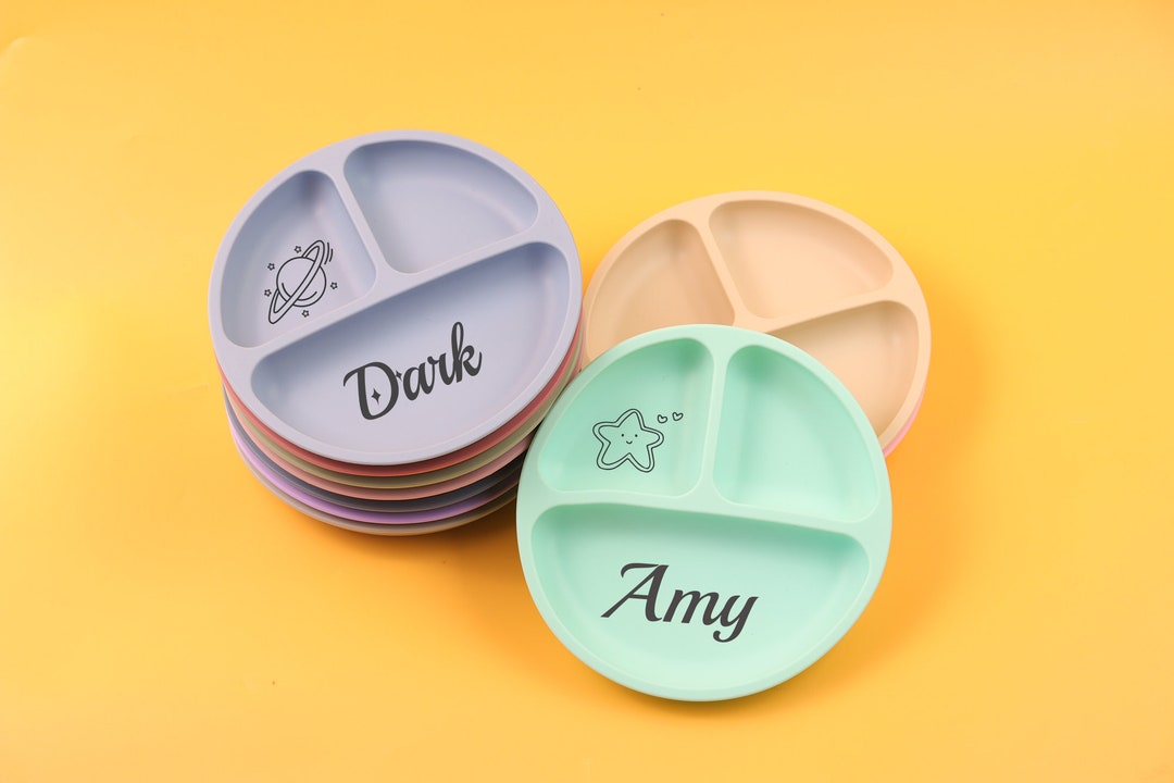 Personalized Silicone Baby Plate, Custom Baby Plate, Engraved Toddler ...