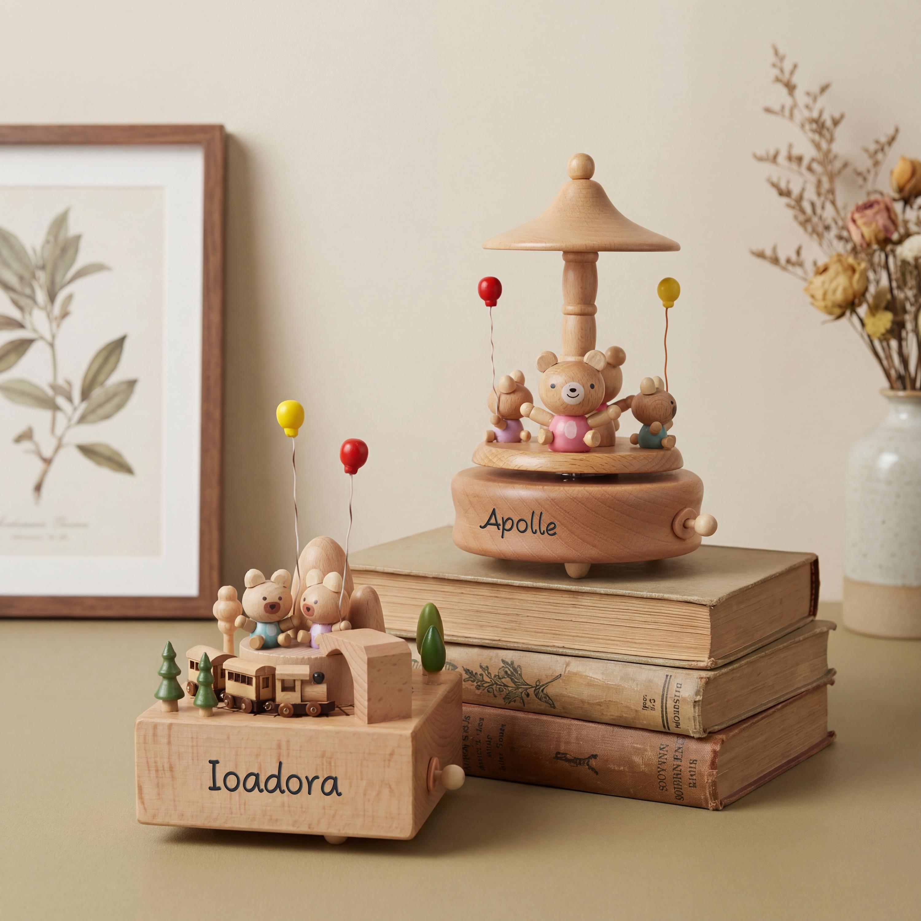 Personalized Music Box, Wooden Music Box, Engraved Name Music Box, Baby ...