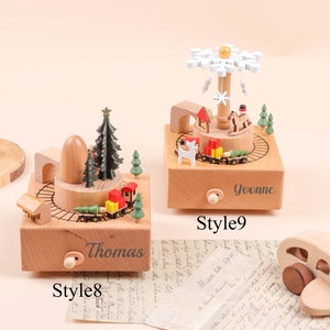 Personalized Music Box, Wooden Music Box, Engraved Name Music Box, Baby ...