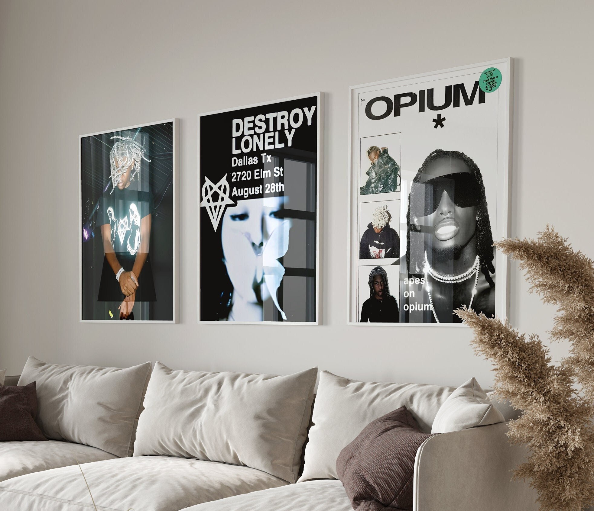 Destroy Lonely Poster 3 Pack Opium Poster No Stylist If - Etsy