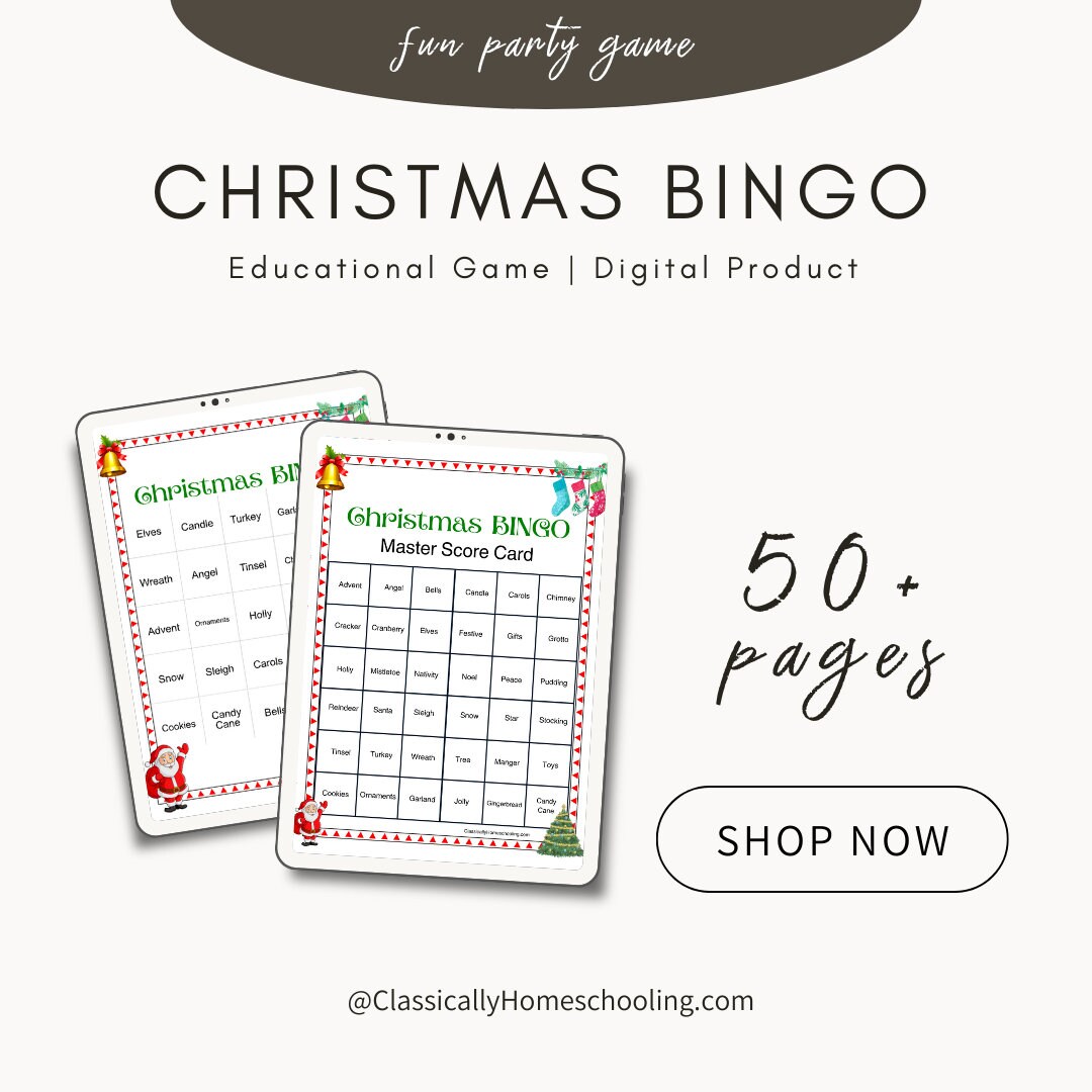 Christmas Bingo Christmas Bingo for Kids Christmas Sight - Etsy