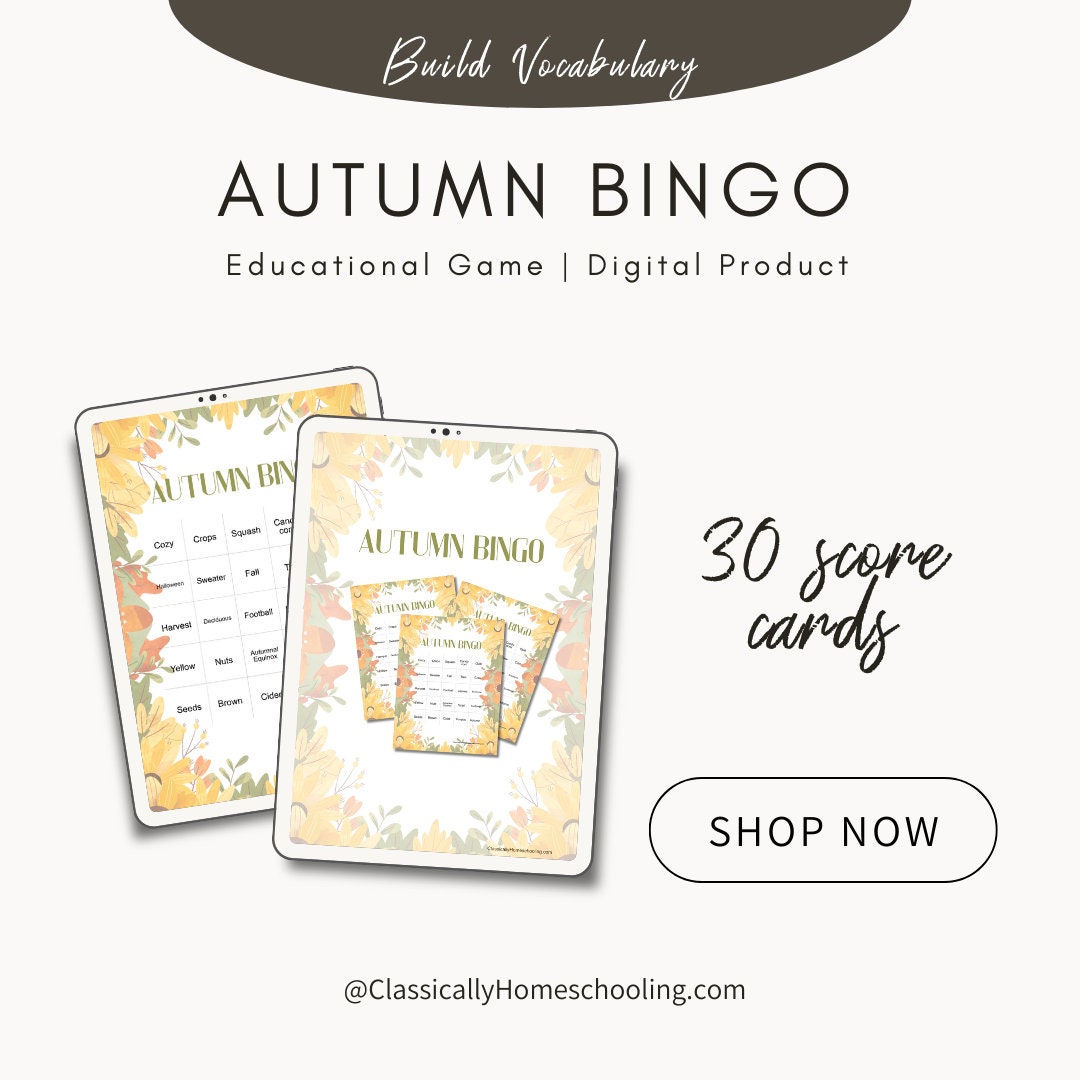 Autumn Bingo Game Autumn Sight Word for Kids Autumn Bingo - Etsy