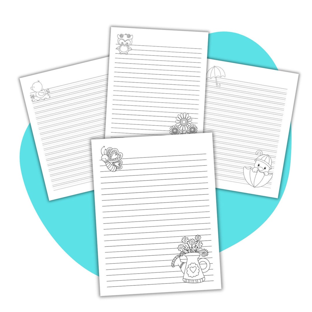 Printable Spring Lined Writing Paper for Kids | Writing Paper | Writing ...