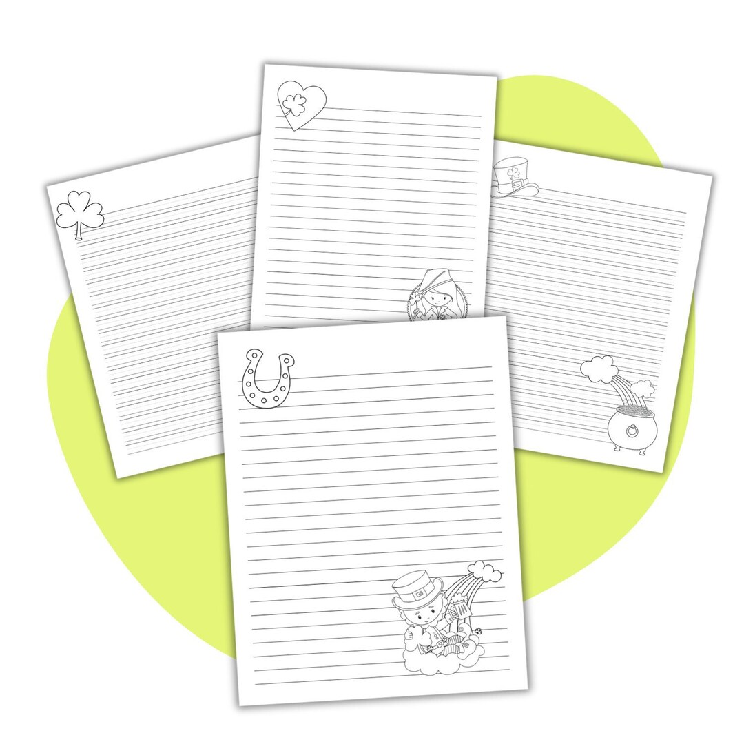 Printable St. Patrick's Day Lined Paper | Stationary for Kids | Double ...