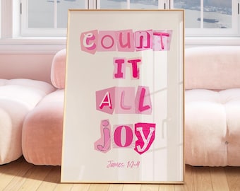 Psalm 23 Christian Pastel Pink Print, Bible Verse Wall Art, Modern Pink ...