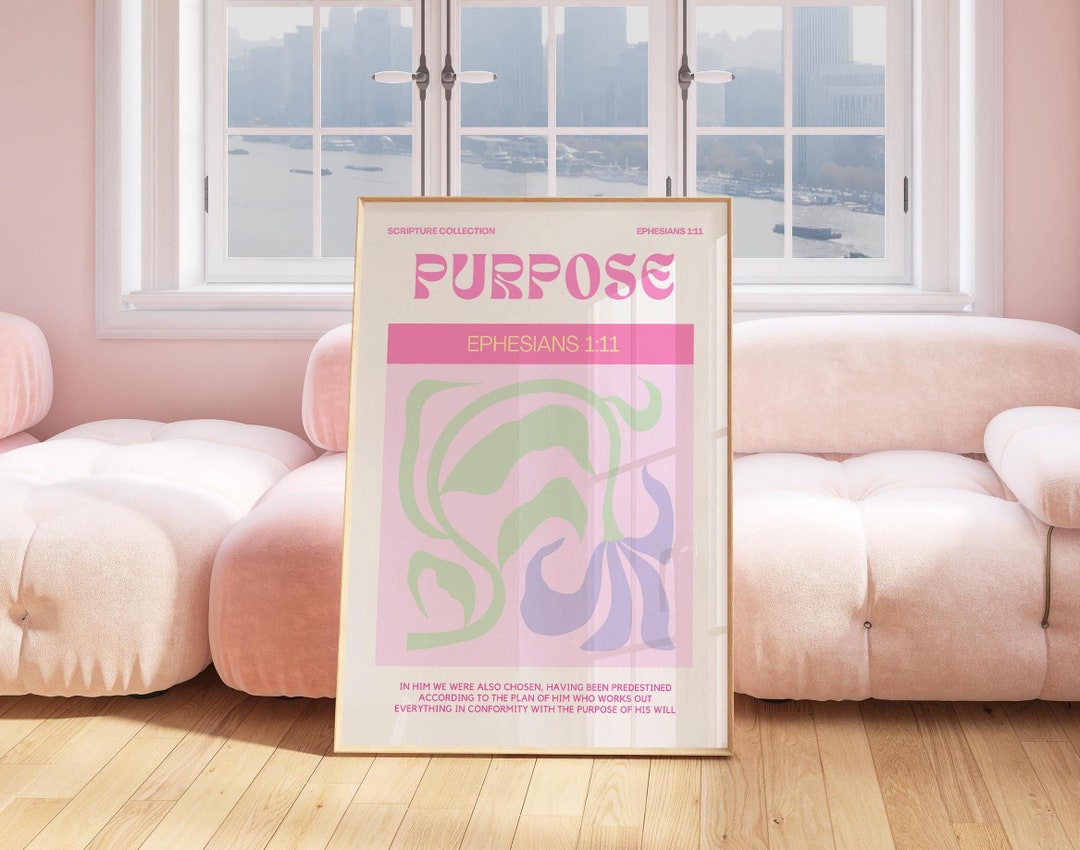 Christian Purpose Flower Market Print, Ephesians 1:11 Bible Verse ...