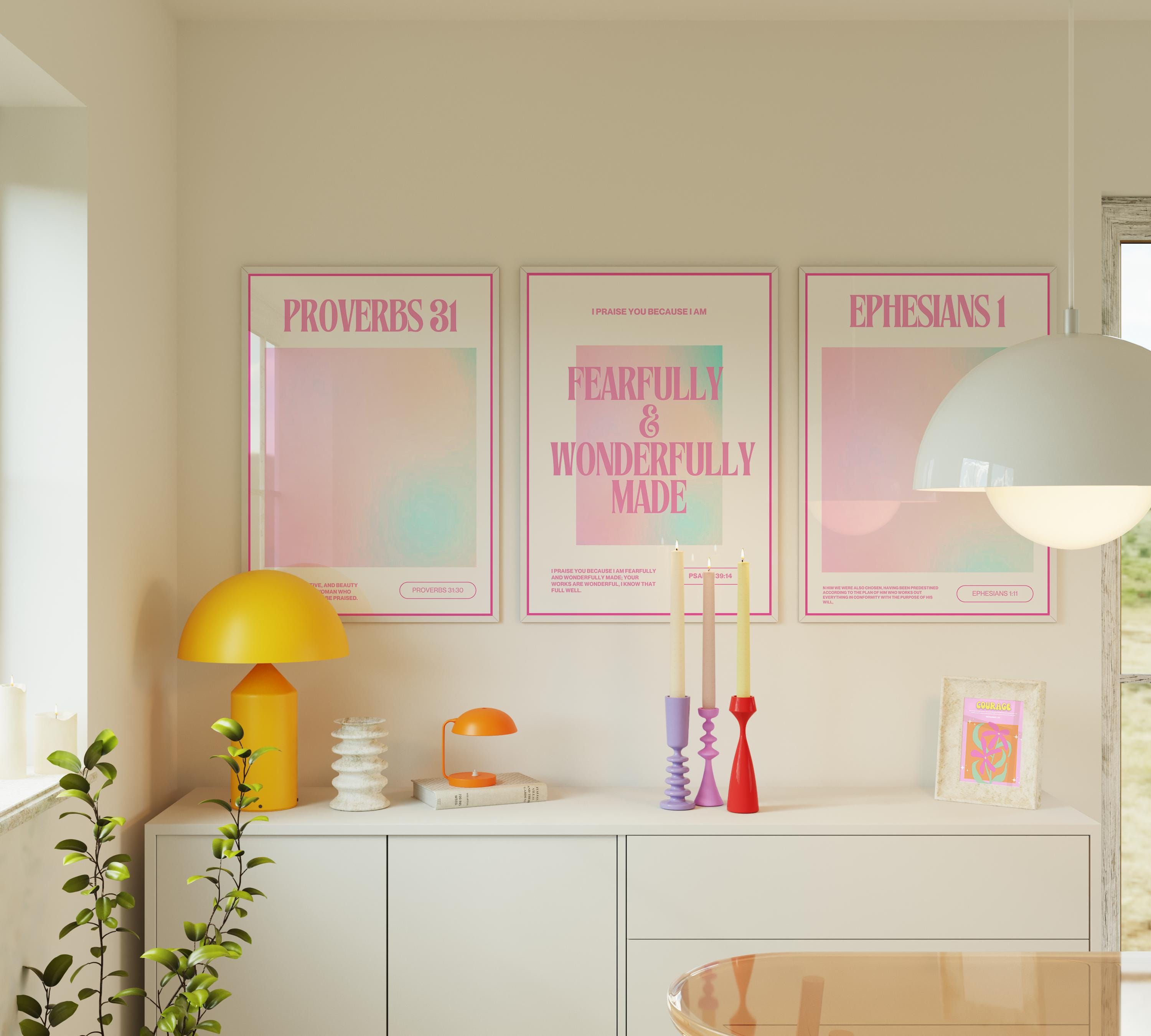 Pastel Bible Verse Prints, Modern Christian Wall Art (digital Download ...