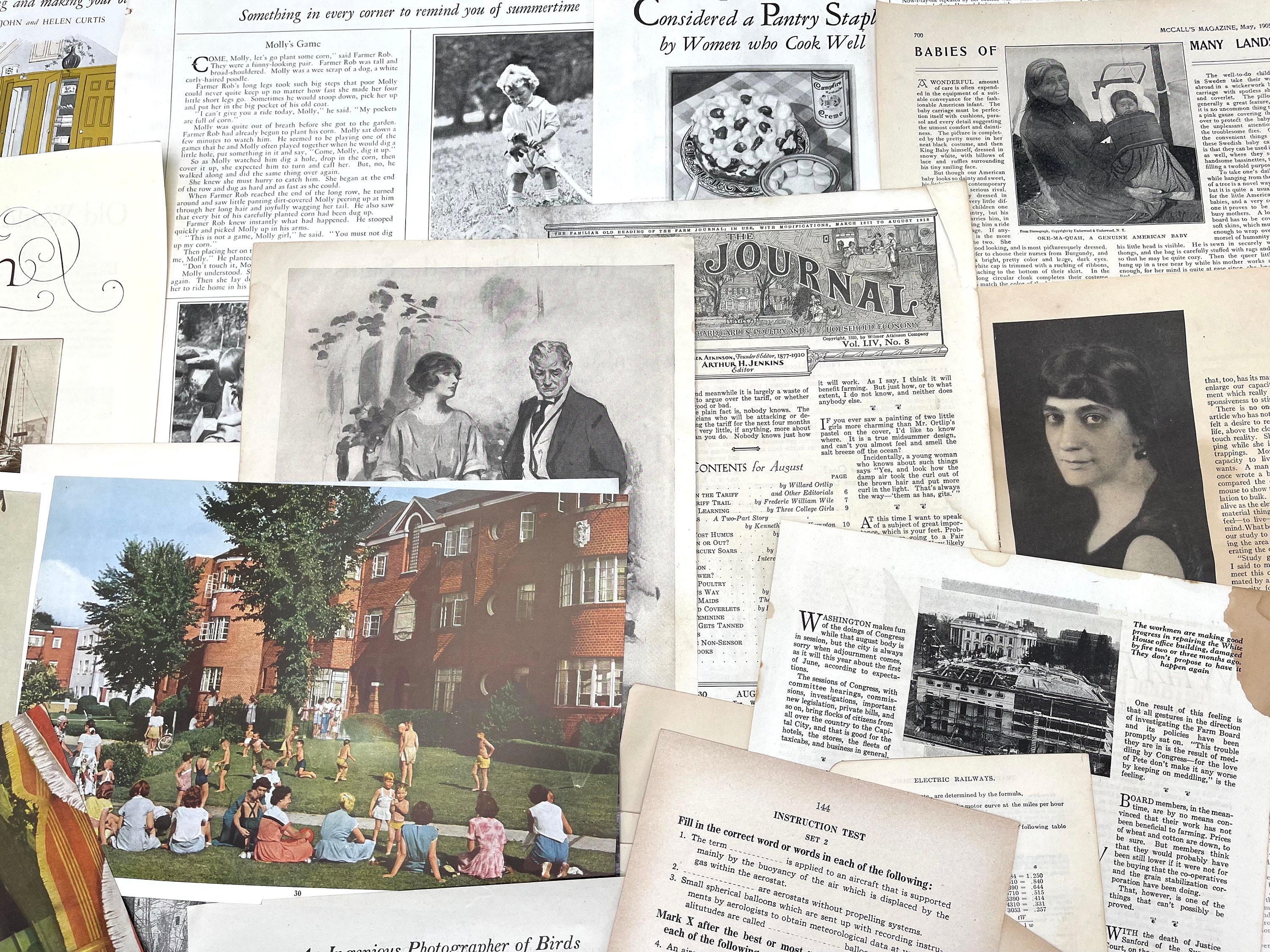 1900-1959 Vintage Magazine & Book Pages for Crafts Junk Journal Over 30 ...