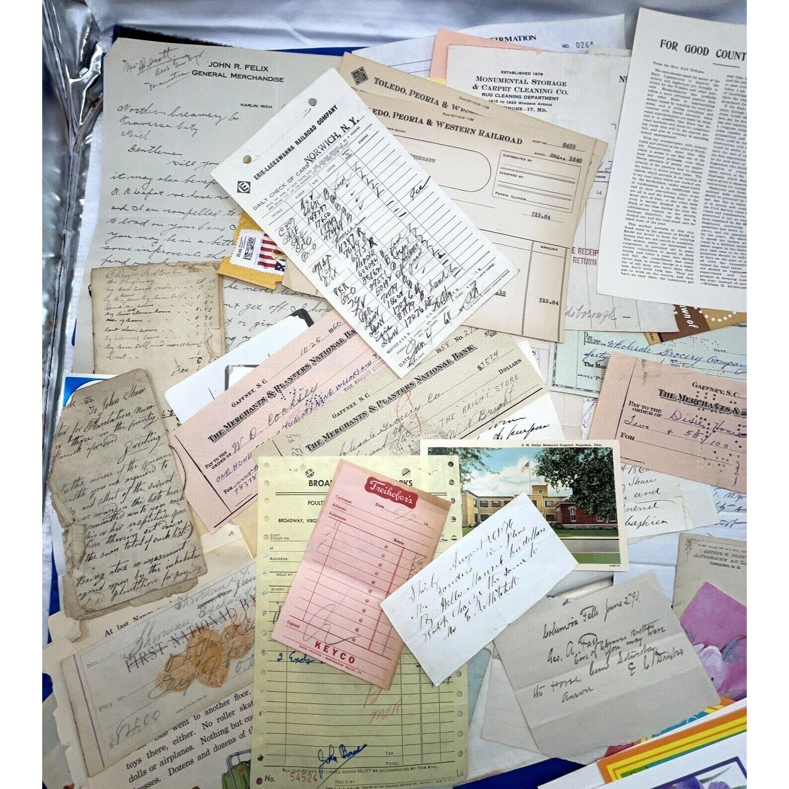 Paper Ephemera Lot 1855-1990s Billheads Checks Documents - Etsy