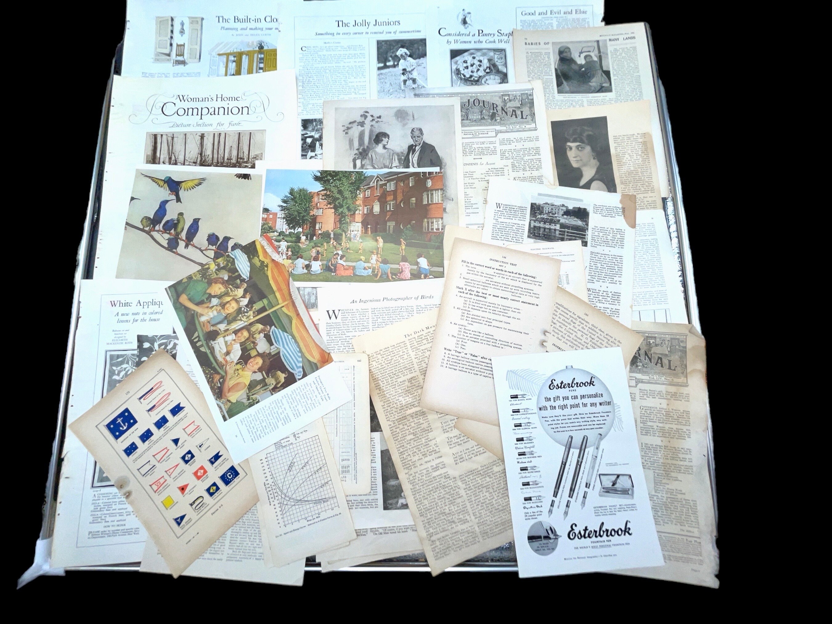 1900-1959 Vintage Magazine & Book Pages for Crafts Junk Journal Over 30 ...