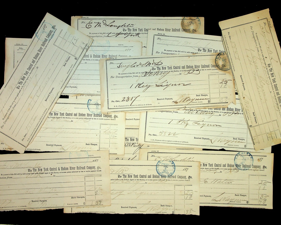 1800s NYC Railroad Paper New York Central Hudson River Railway Antique ...