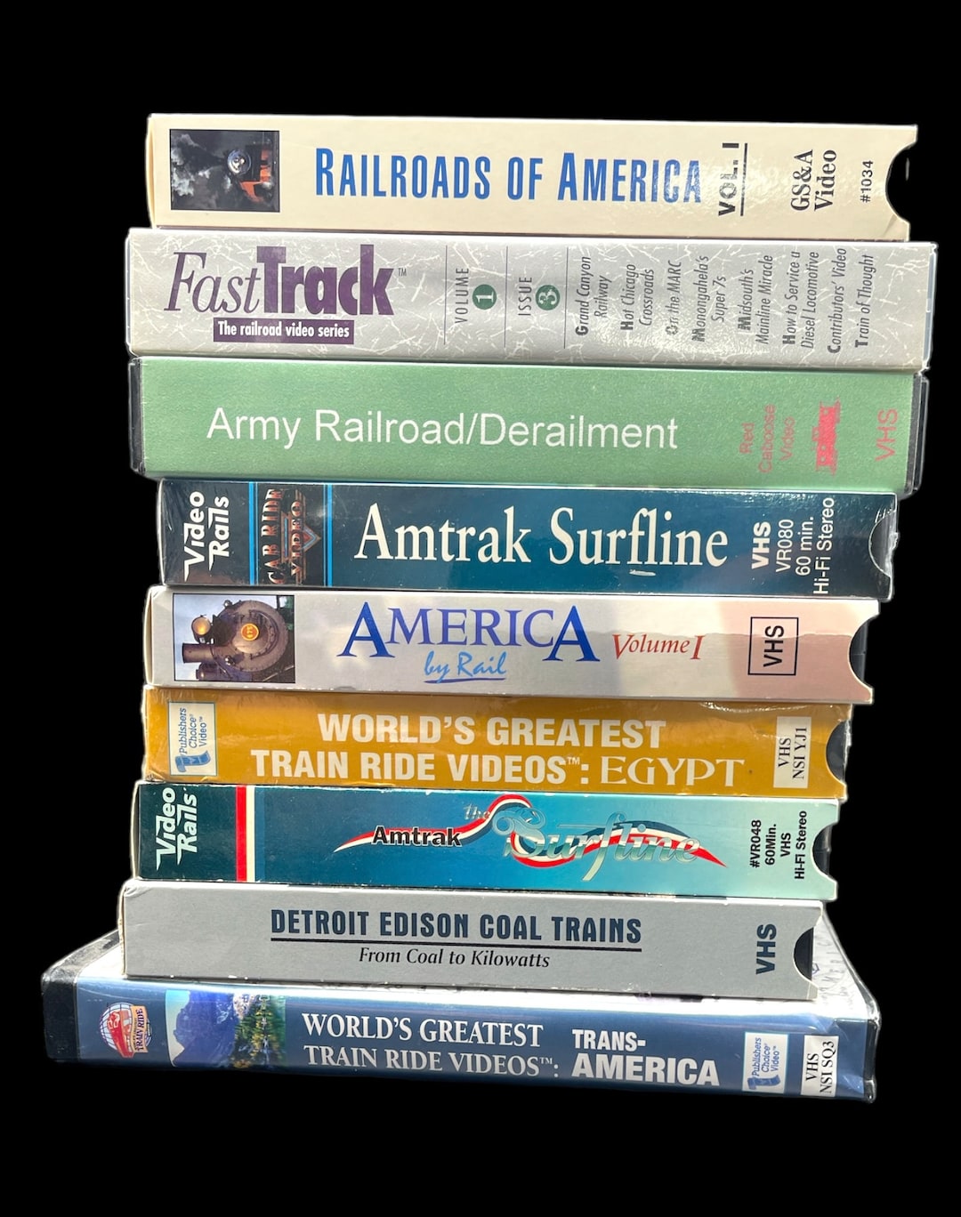 Vintage Railroad Train VHS VCR Tapes Steam Diesel Passenger & Freight ...