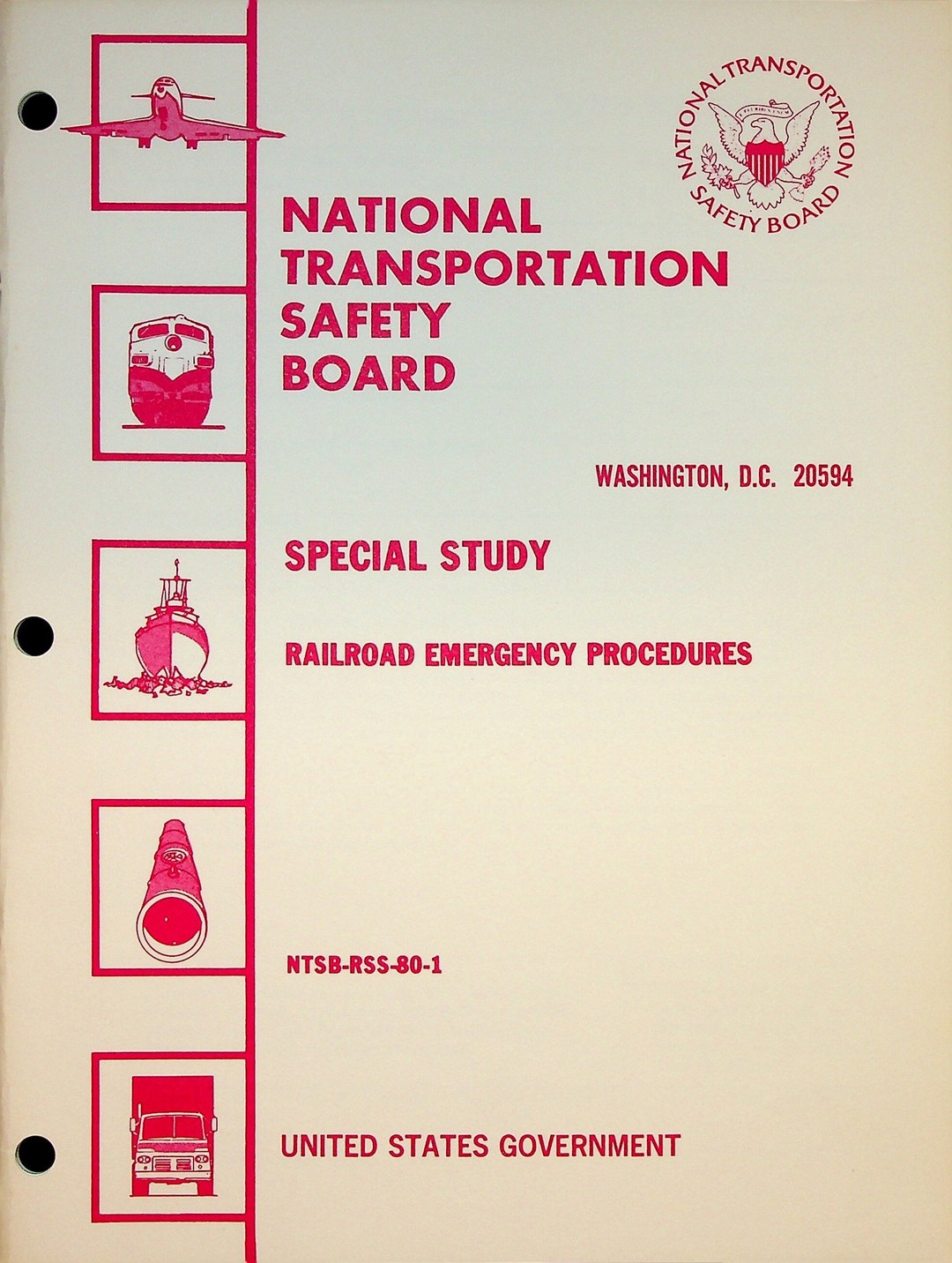 1980 NTSB Railroad Book RR Emergency Procedures Government - Etsy