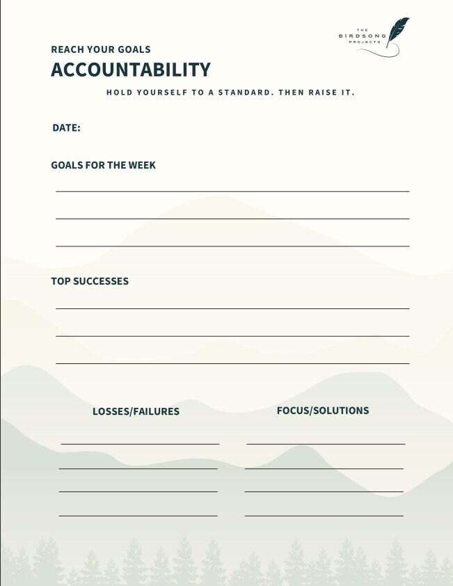 Reach Your Goals Accountability Tracker - Etsy