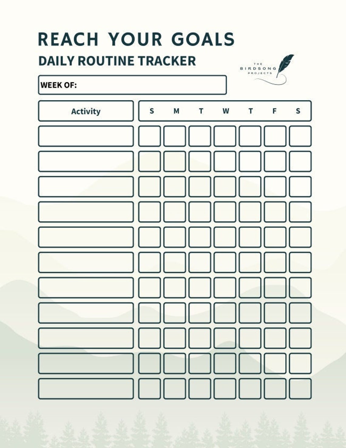 Reach Your Goals Daily Routine Tracker - Etsy