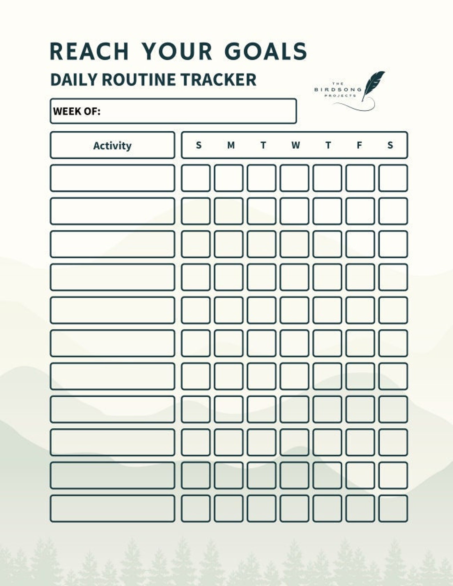 Reach Your Goals Daily Routine Tracker - Etsy