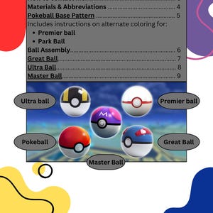 Pokeball Crochet Pattern 4-in-1 Pack - Etsy