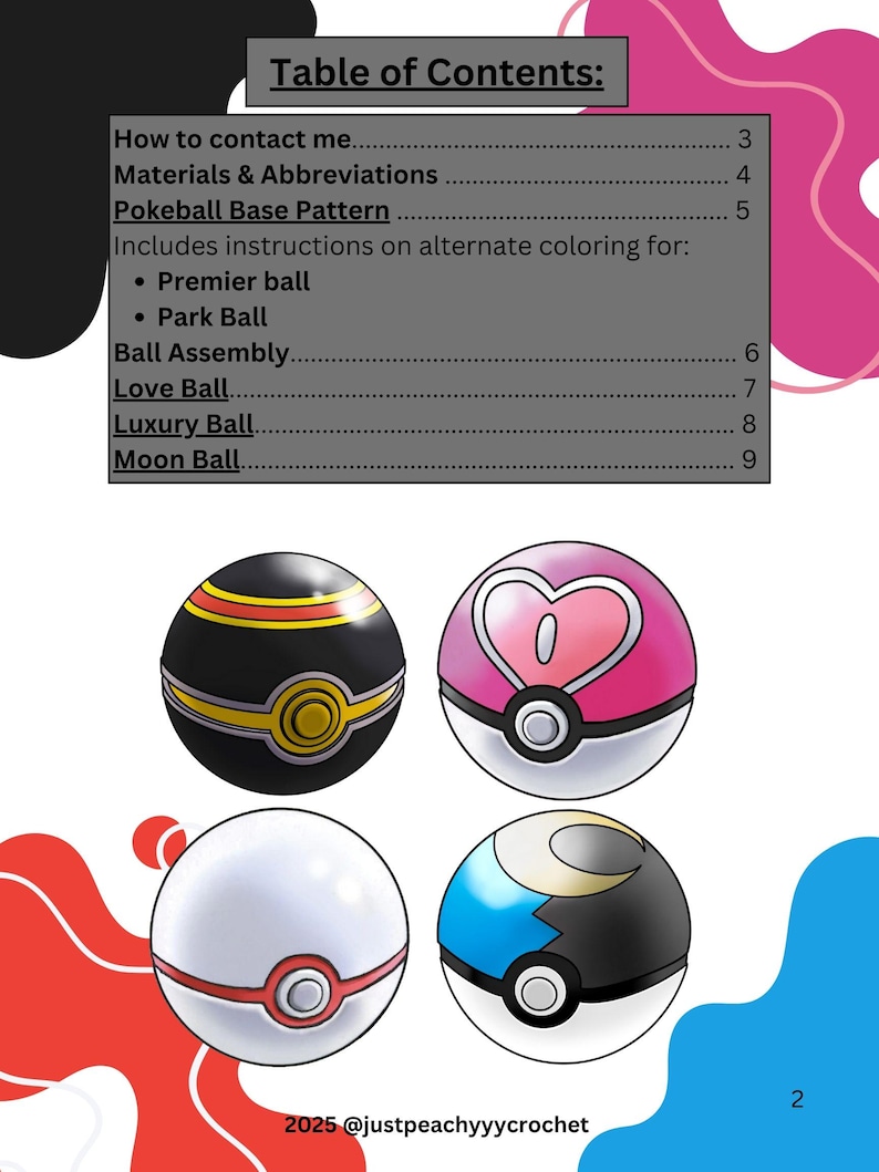 Specialty Pokeball Crochet Pattern 4-in-1 Pack - Etsy