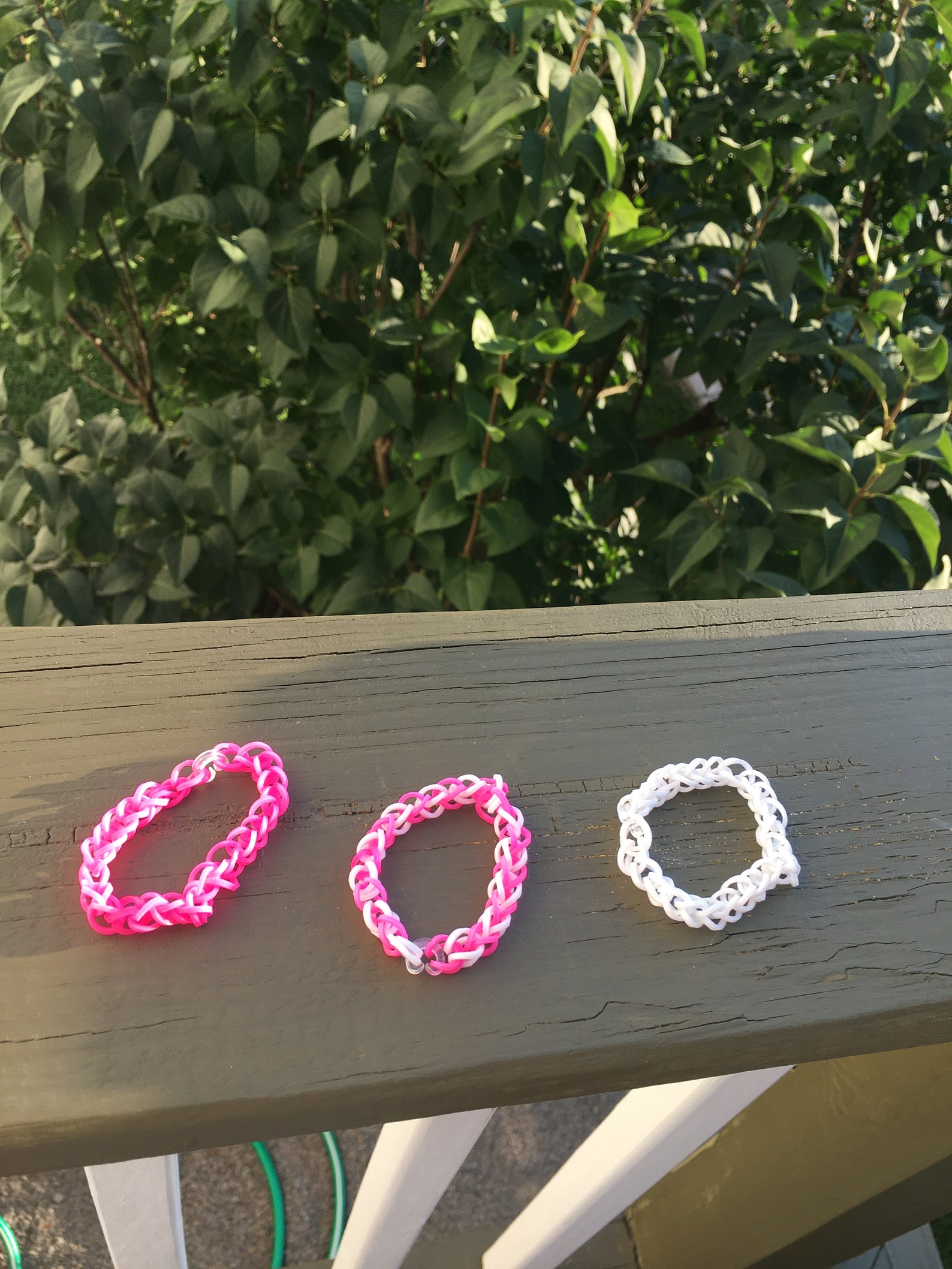 Pink and White Rubber Band Braclet Set - Etsy