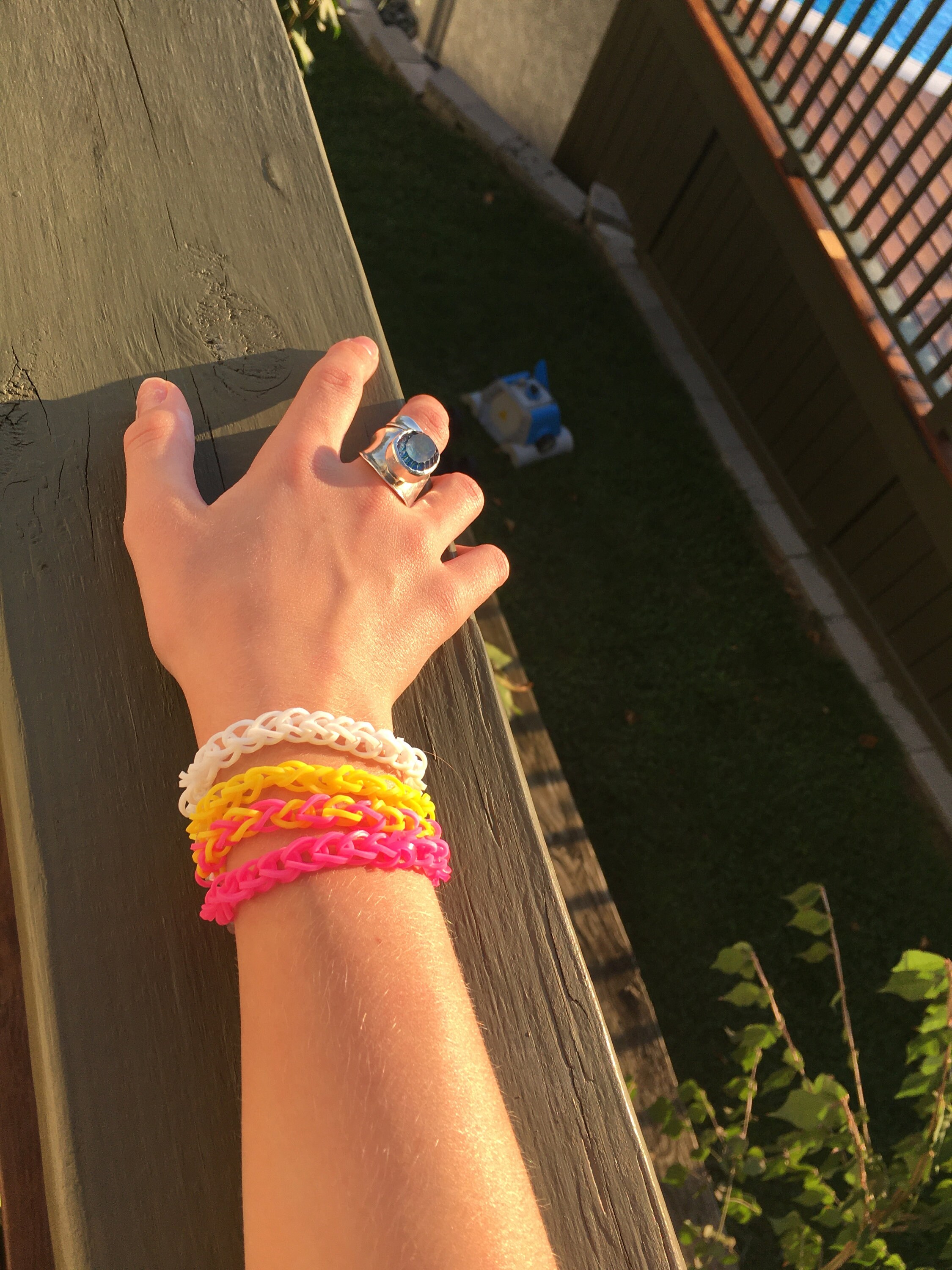 Pink, White, and Yellow Rubber Band Braclet Set - Etsy