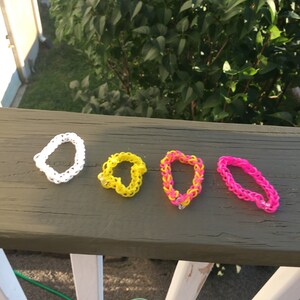 Pink, White, and Yellow Rubber Band Braclet Set - Etsy