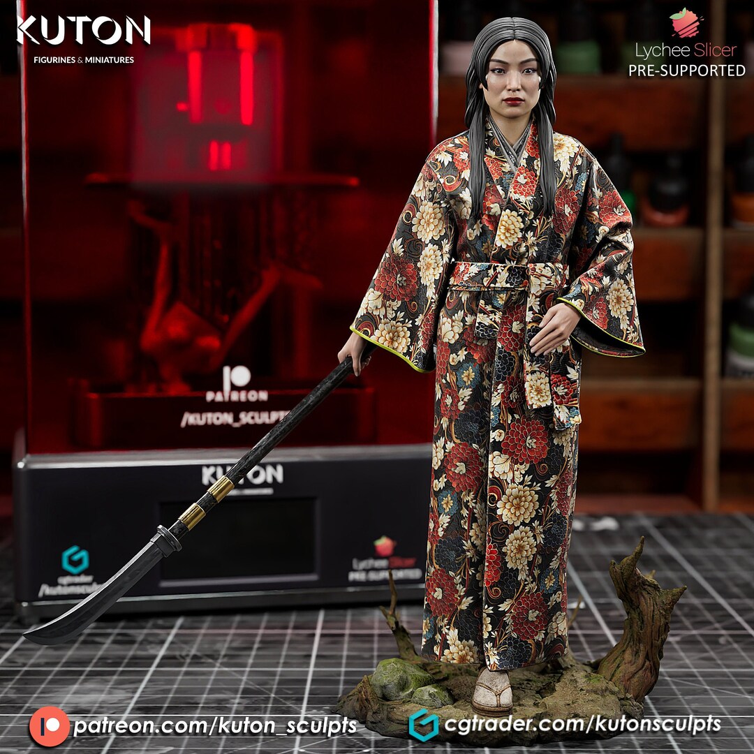 Toda Mirako Samurai Geisha Scale Model Kit, Full Figure and Bust Model ...