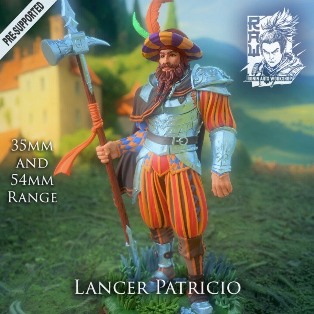 Patricio, Galasantio Lancers Ronin Arts Workshop RPG Resin Miniatures ...