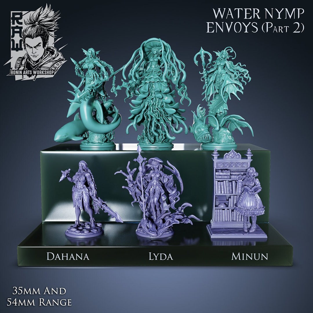 Water Nymph Envoys, Mermaid/ Human RPG Resin Miniatures, 35mm, 54mm ...