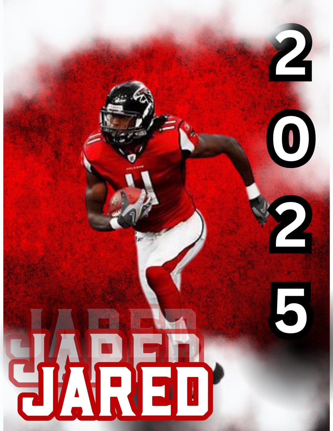 Football Player Senior 2025 Bring the Smoke Editable Template - Etsy