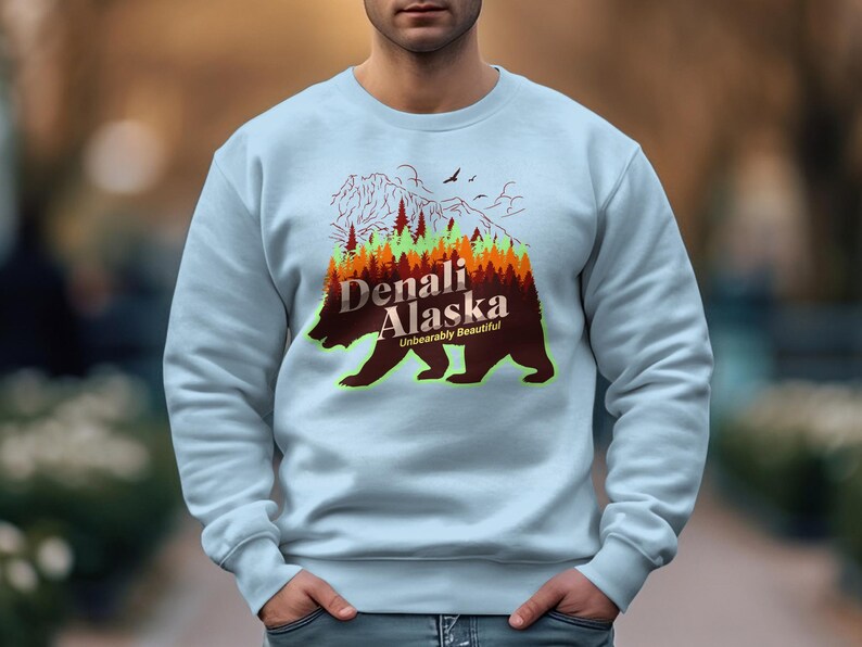 Denali National Park Sweatshirt, Alaska Bear Sweater, Oversized ...