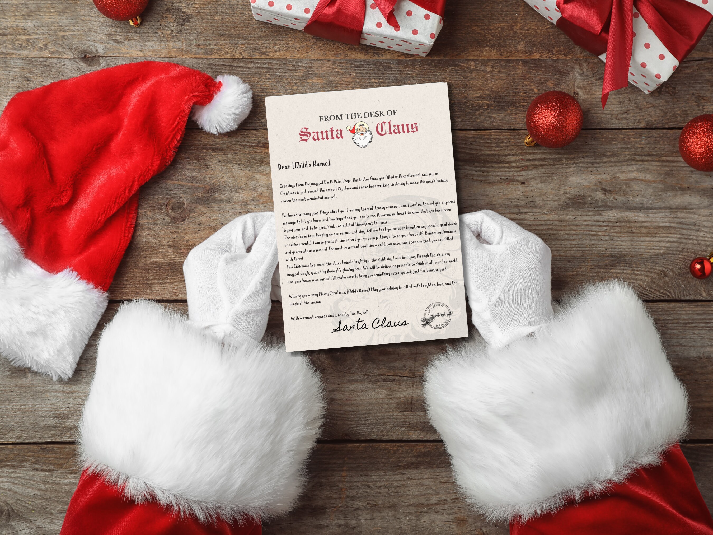 Letter From Santa, Printable Christmas Santa Letter for Kids, Editable ...