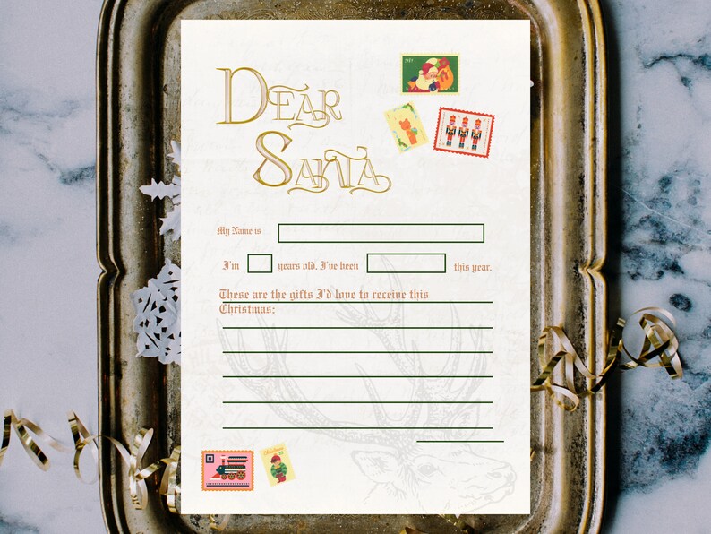 Printable Santa Letter Bundle for Kids, Kids Christmas Wishlist ...