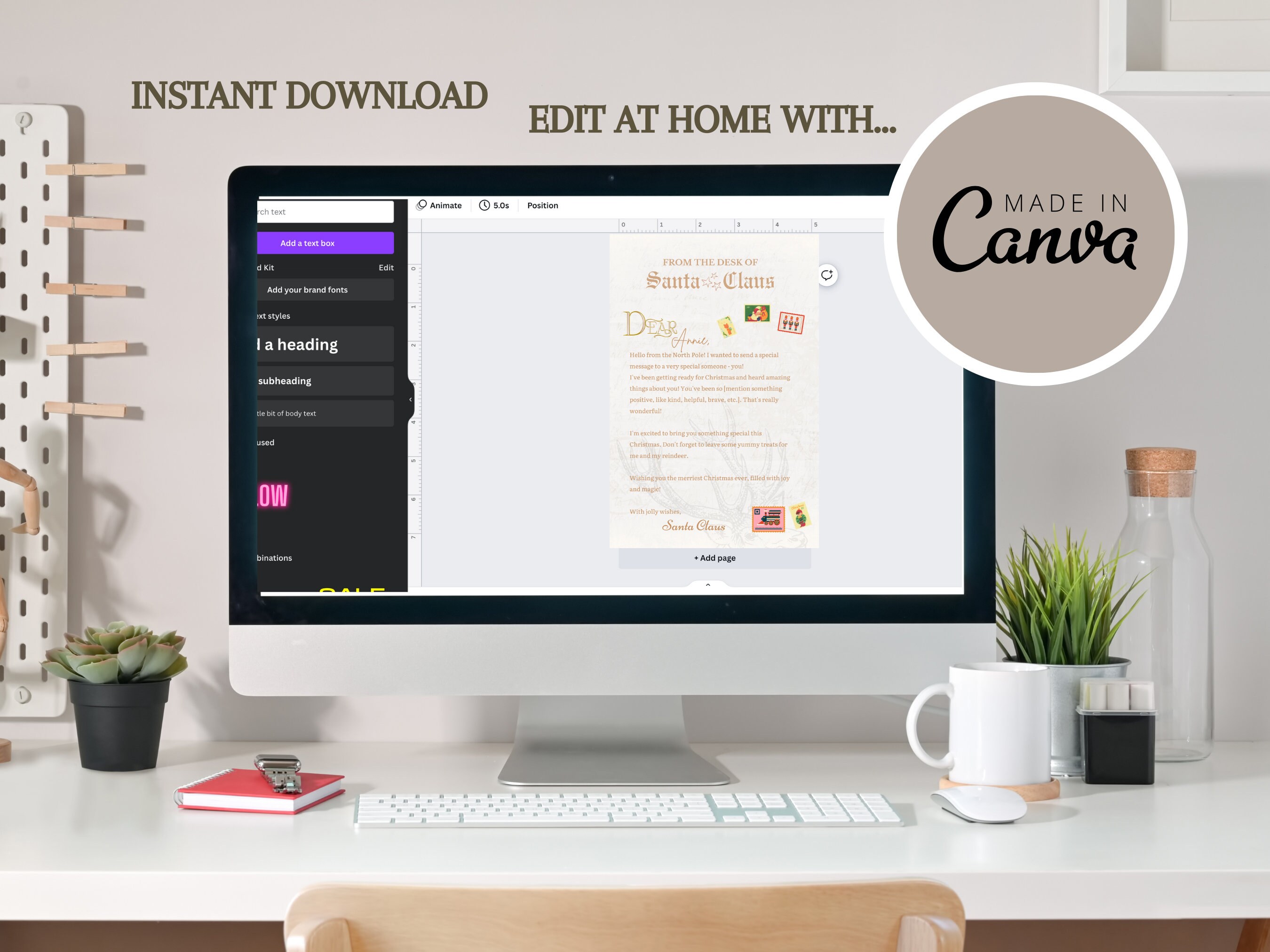 Printable Santa Letter Bundle for Kids, Kids Christmas Wishlist ...