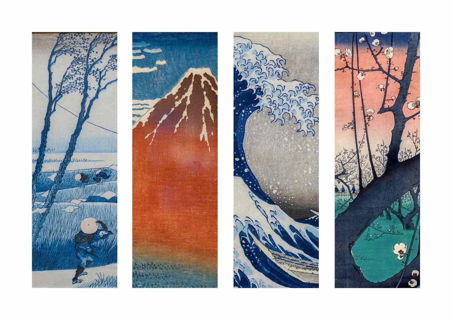 Famous Japanese Prints Art Printable Bookmarks (hokusai / Hiroshige ...