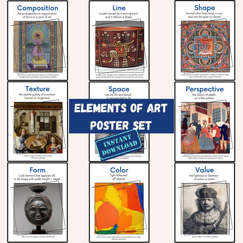 Formal Elements of Art Poster Set | Art Decor | Art Classroom | Art ...