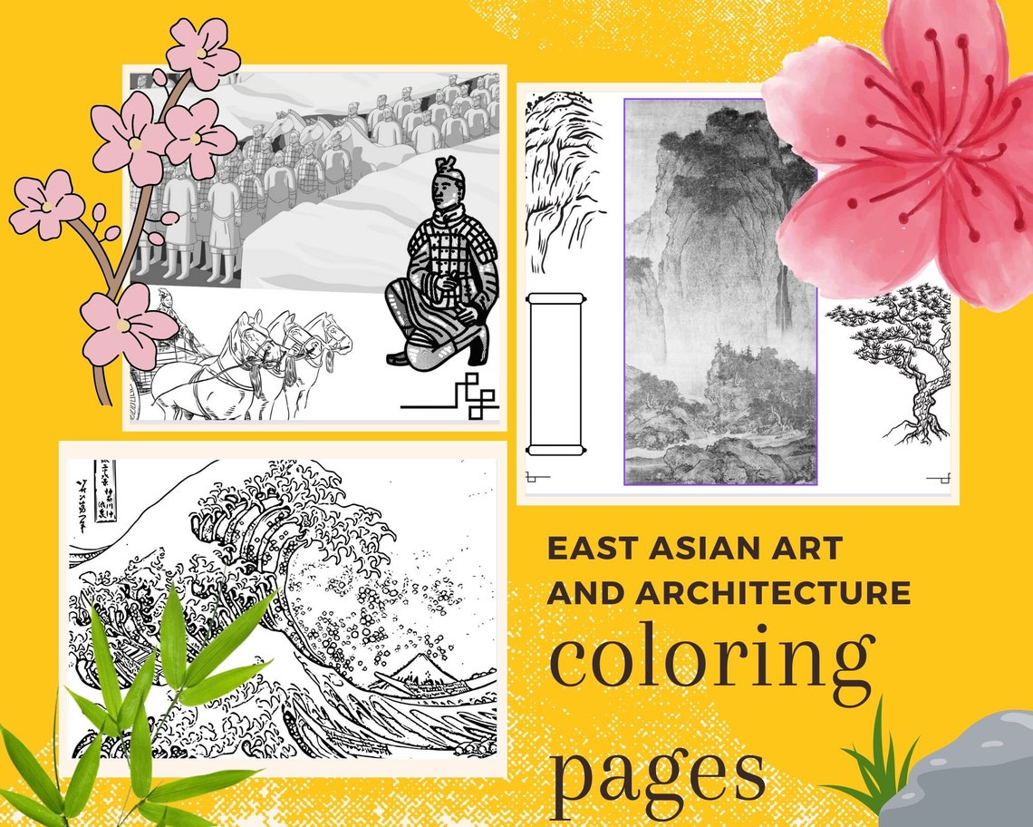 East Asian Art Coloring Pages, Japan, Korea, China / for Social Studies ...