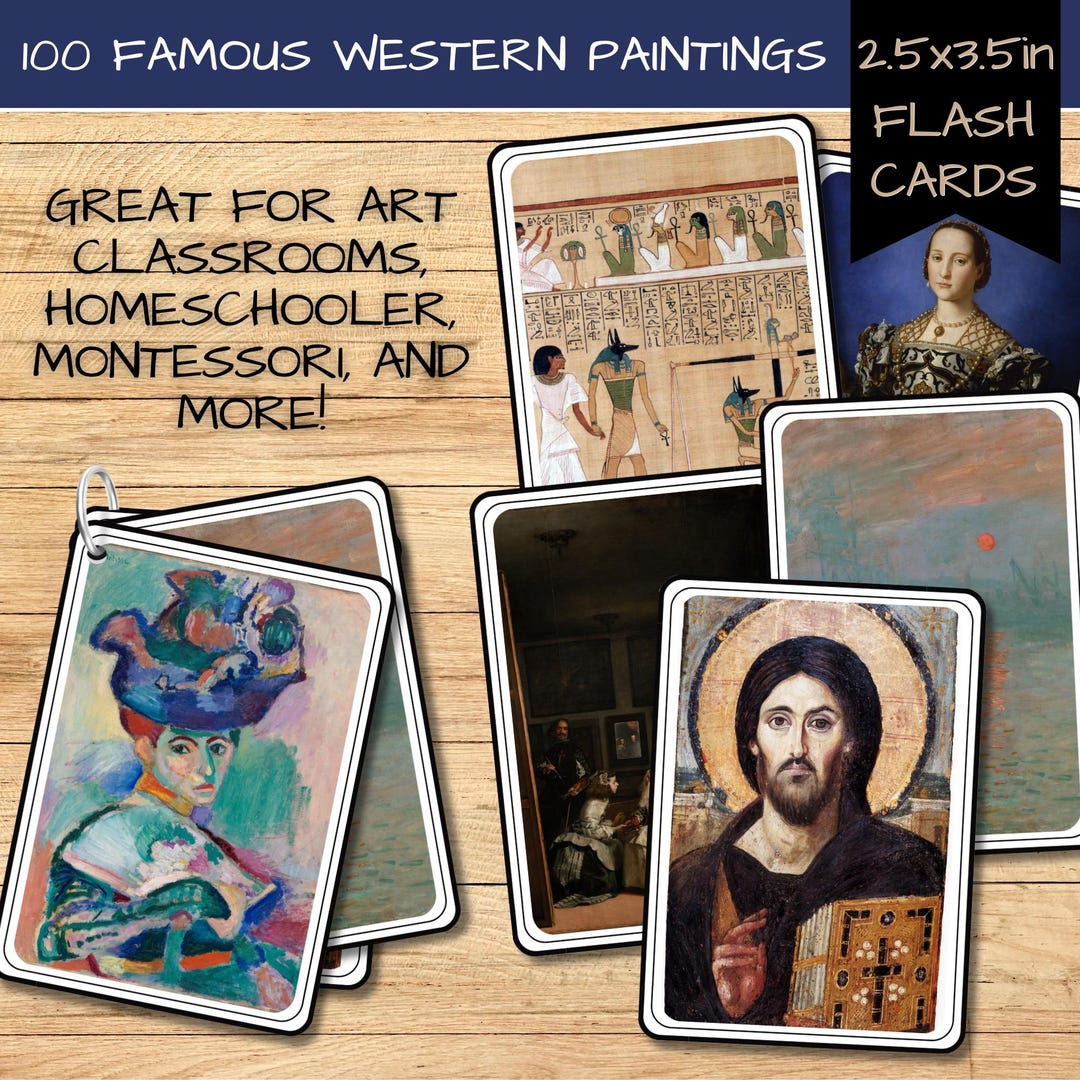 Famous Western Paintings Flashcards Printable | Famous Artworks | Art ...